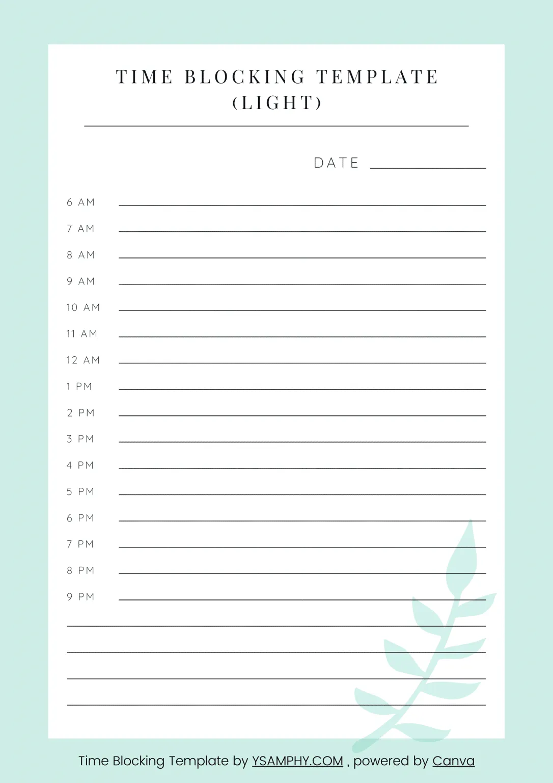 Ten Time Blocking Templates (FREE, Printable Downloads)